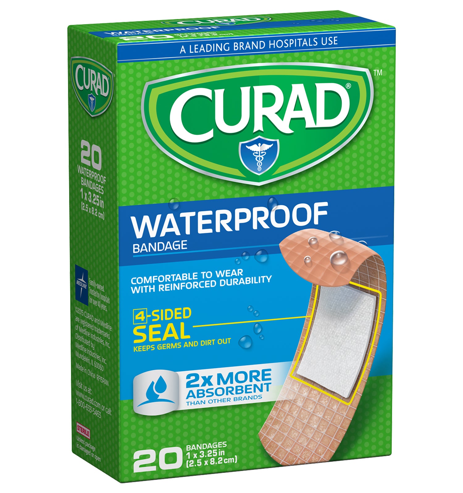 Waterproof Strip Bandages Extra Strength 1 X 3 25 20 Count